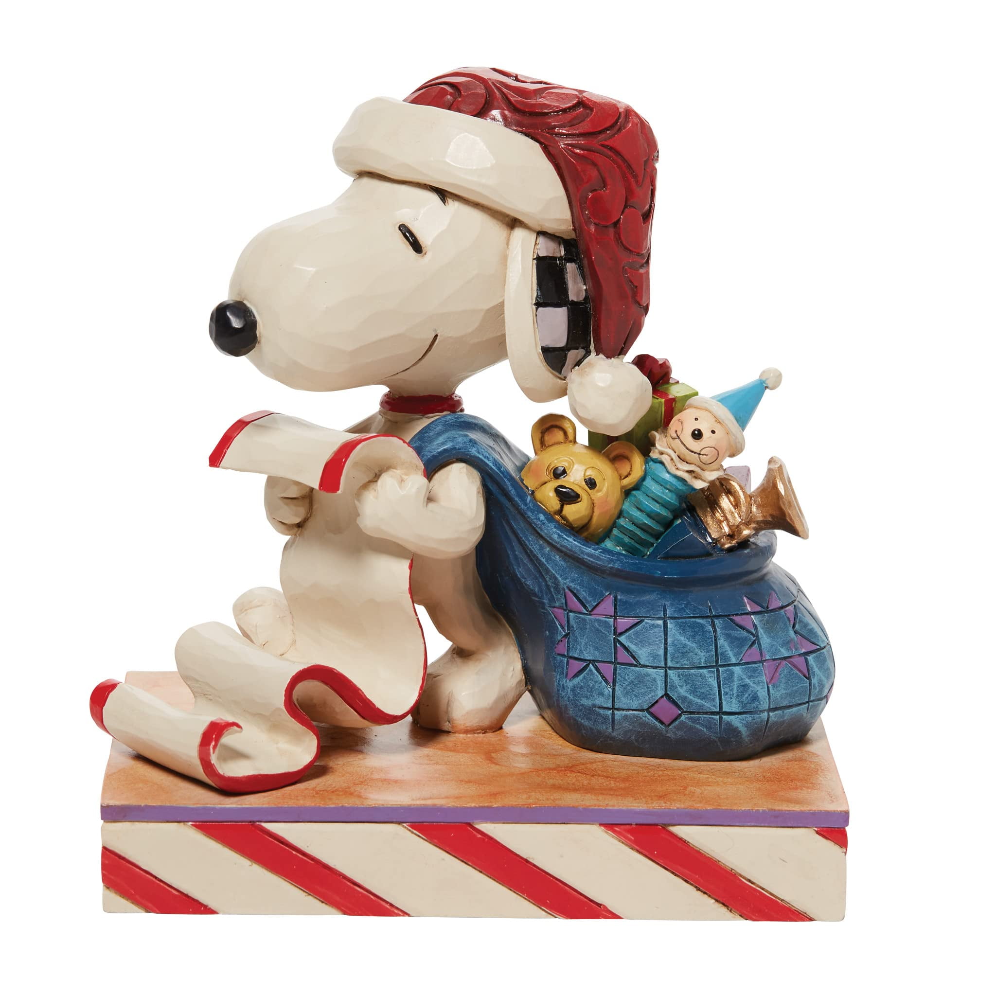 Jim Shore Peanuts Santa Snoopy with List, Bag Figurine #6010323 ...