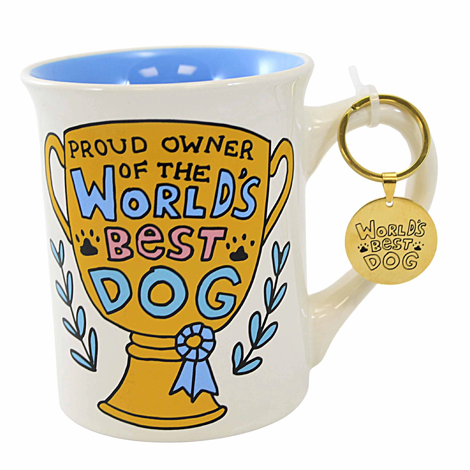 Enesco World's Best Dog Mug - One Mug 4.5 Inch, Ceramic - Gold Cup Blue ...