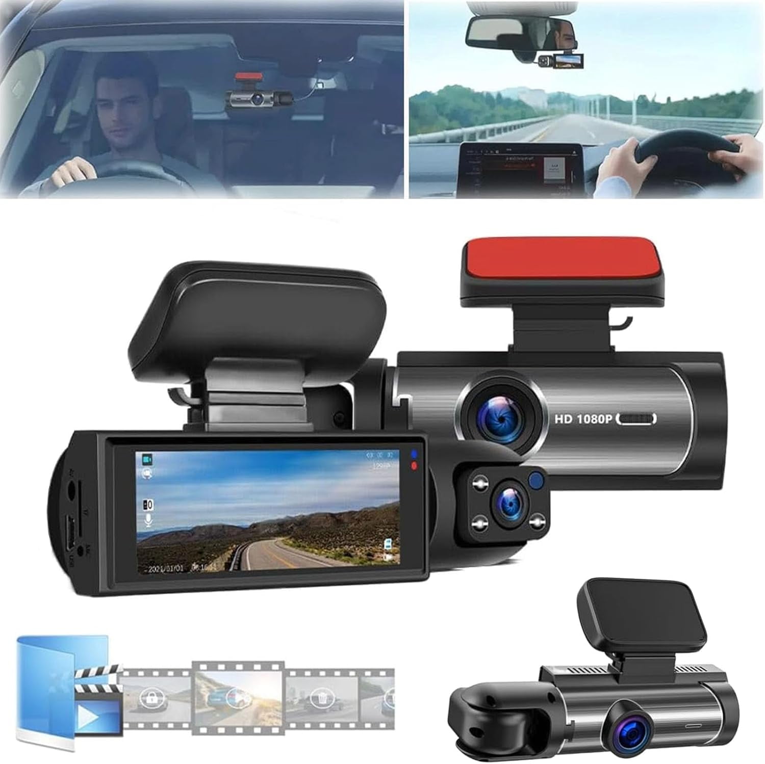 Enesy Car Dash Cam, Enesy Front & Rear Dash Cam, Enesy Car Dash Mount ...