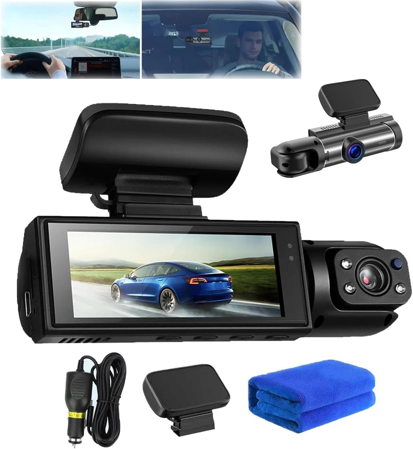 Enesy Car Dash Cam, Enesy Front & Rear Dash Cam, Dashcam Front and Rear ...