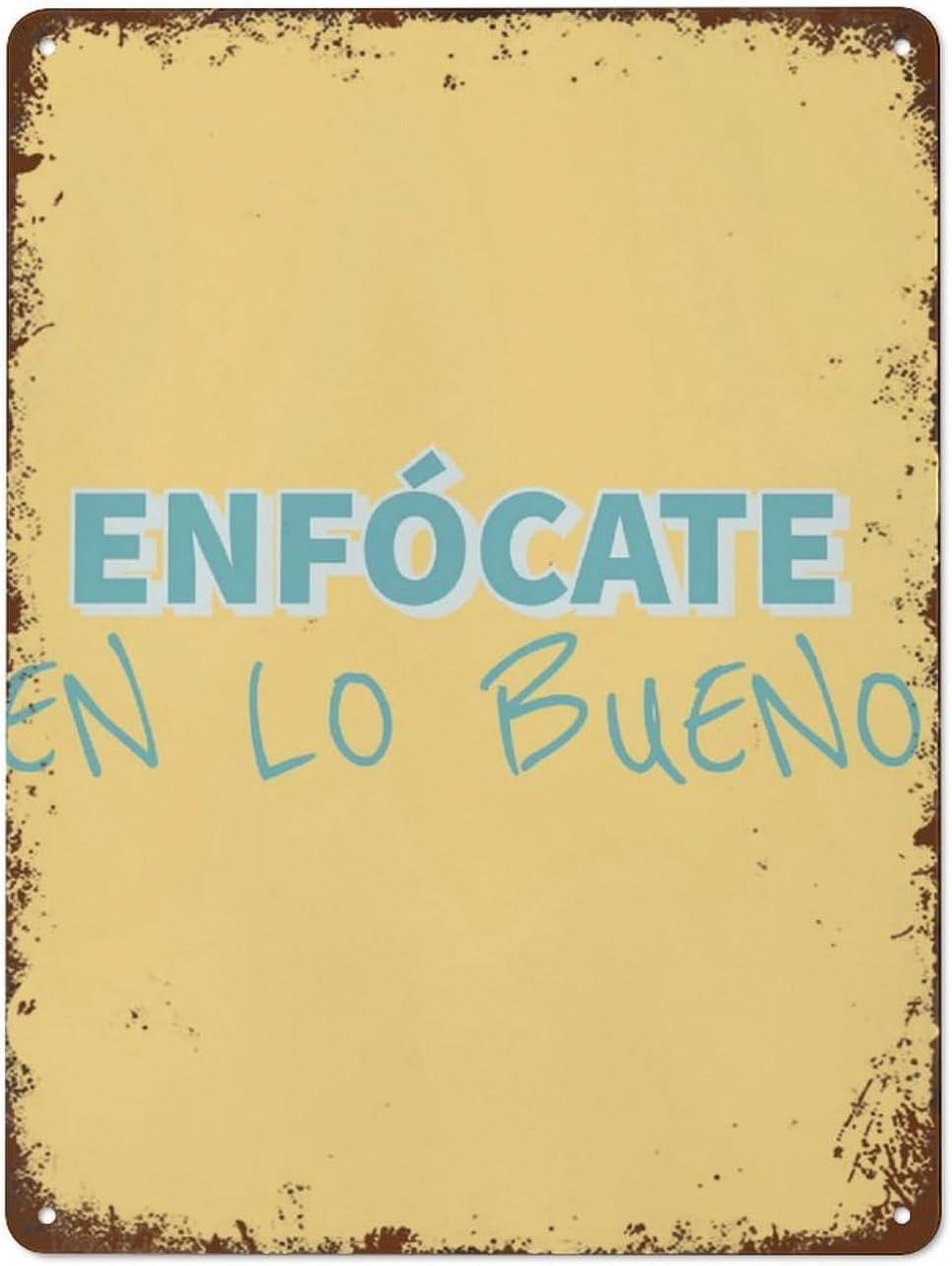 Enfócate En Lo Bueno Signs-Metal Tin Exquisite Wall Art Decor ...