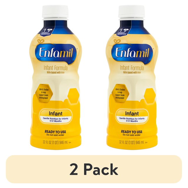 (2 pack) Enfamil Liquid Baby Formula with Iron, 32 fl oz Bottle ...