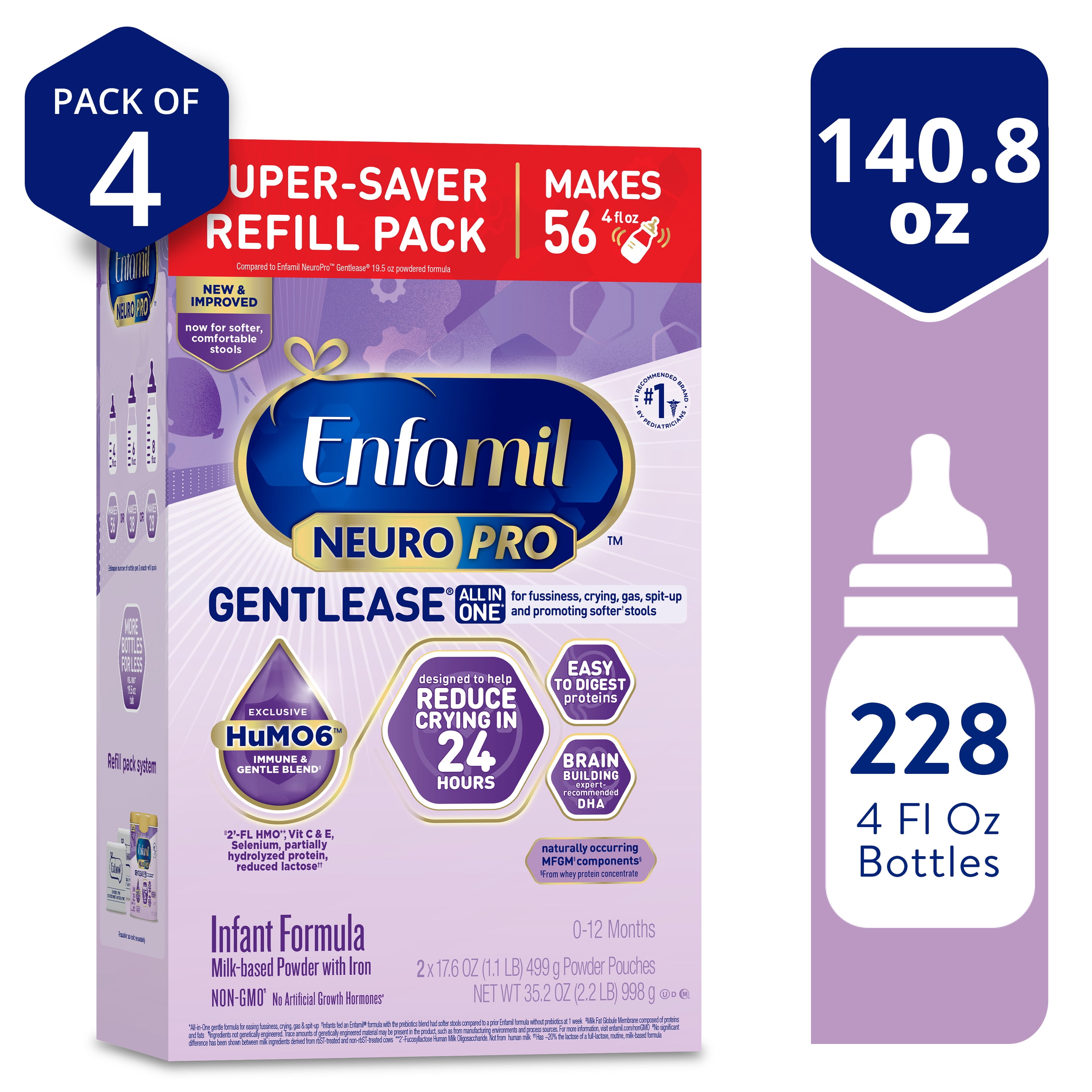 Enfamil NeuroPro Gentlease Powder Baby Formula, For Fussiness, Crying ...
