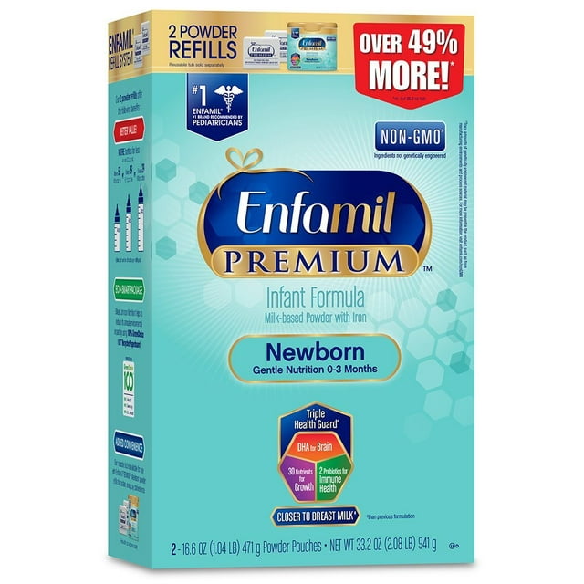 Enfamil Newborn PREMIUM Infant Formula, Powder, 33.2 oz Refill Box ...