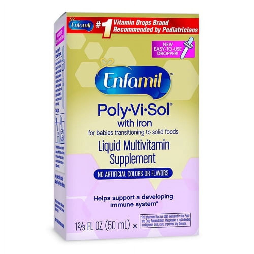 Enfamil Poly-Vi-Sol Baby & Toddler Liquid Multivitamin with Iron ...