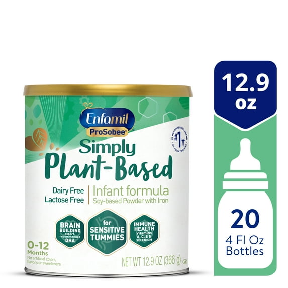 Enfamil ProSobee Plant-Based Powder Baby Formula, Dairy Free, Lactose ...