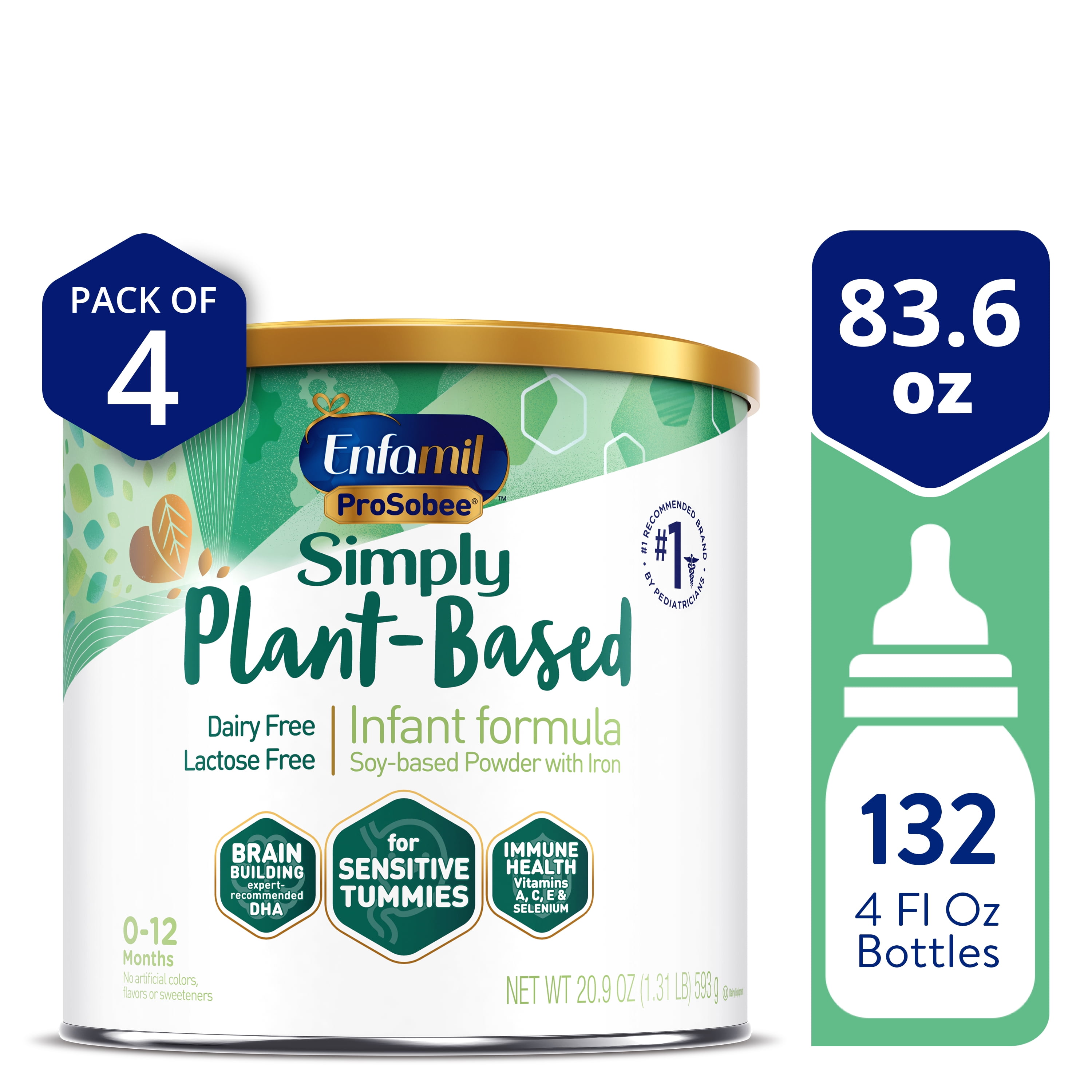 Enfamil ProSobee Soy-Based Powder Baby Formula, for Sensitive Tummies ...