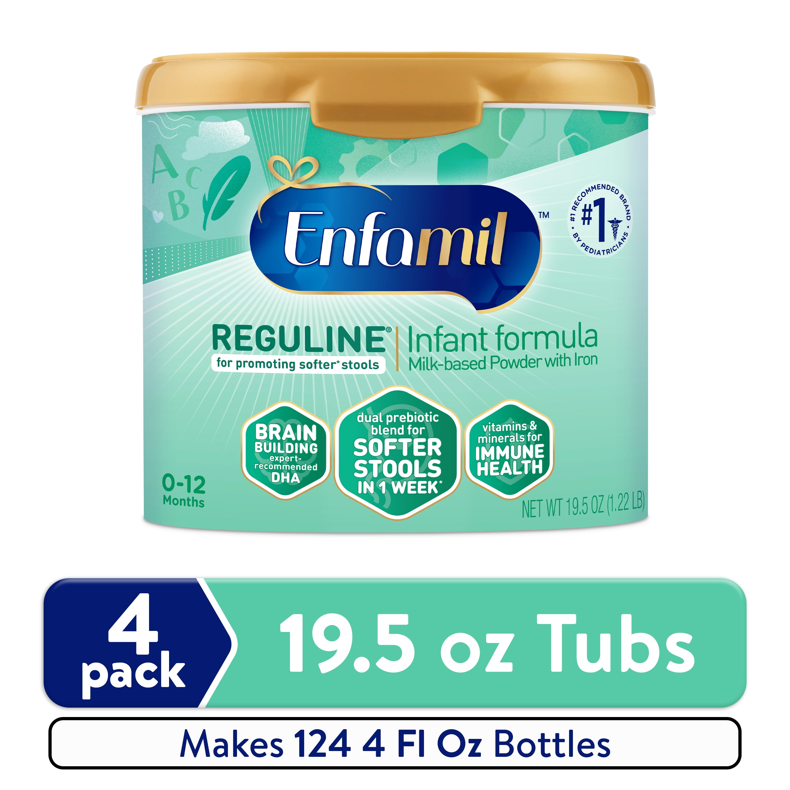 Enfamil Reguline Powder Baby Formula, Dual Prebiotics for Soft Stools ...
