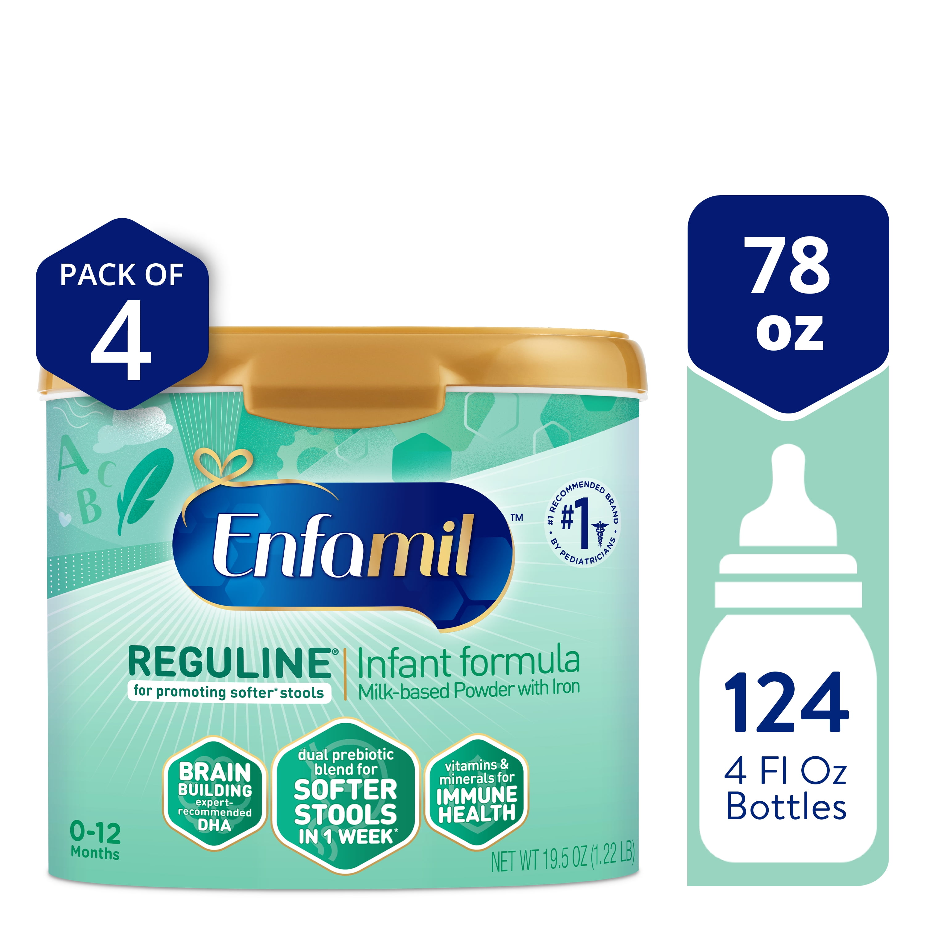 Enfamil Reguline Powder Baby Formula, Dual Prebiotics for Soft Stools ...