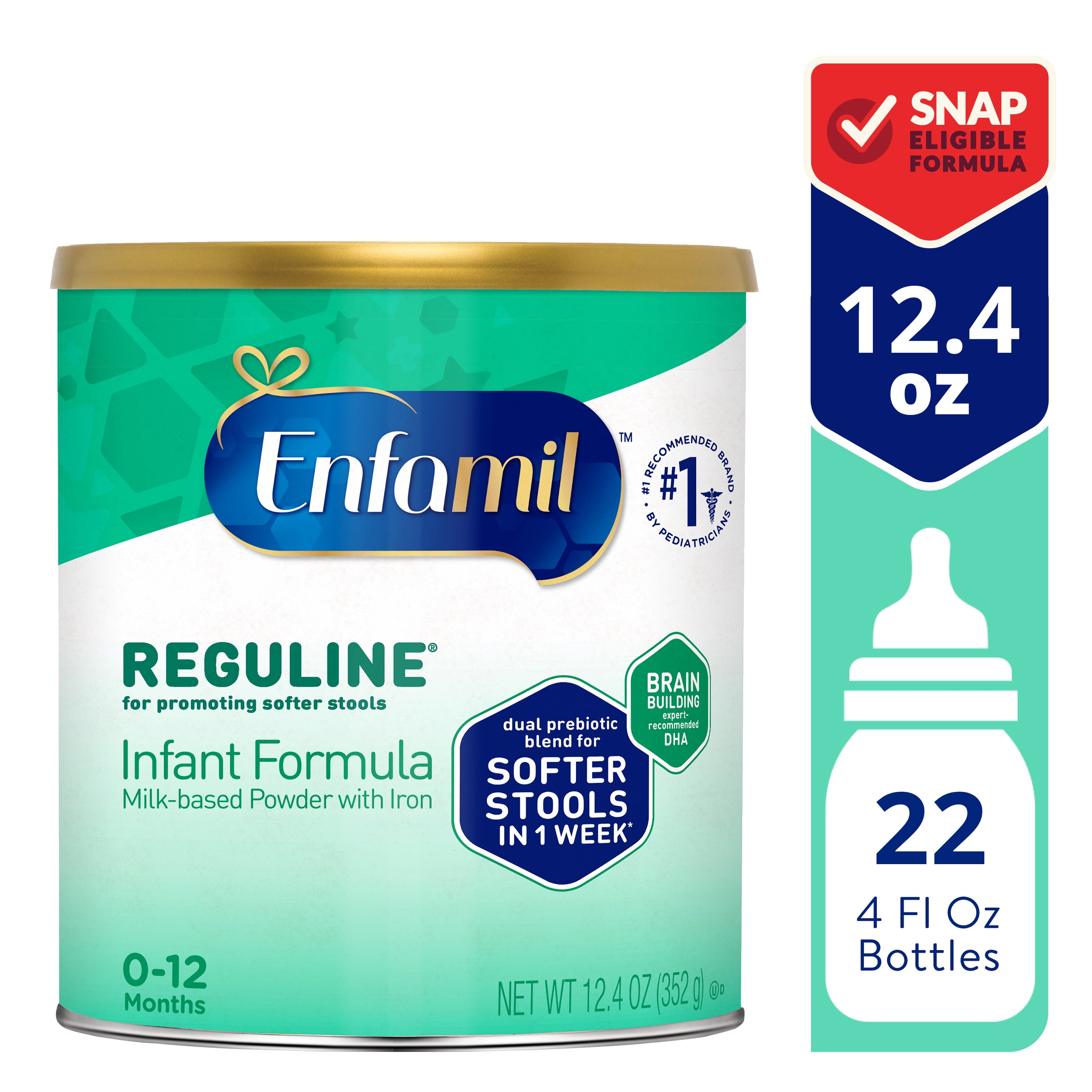 Enfamil Reguline Powder Baby Formula, Promotes Soft Stools, 12.4 oz Can ...
