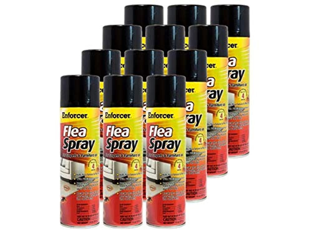 Enforcer Flea Spray for Carpets & Furniture, ENFS14, 14 oz 12-pack ...