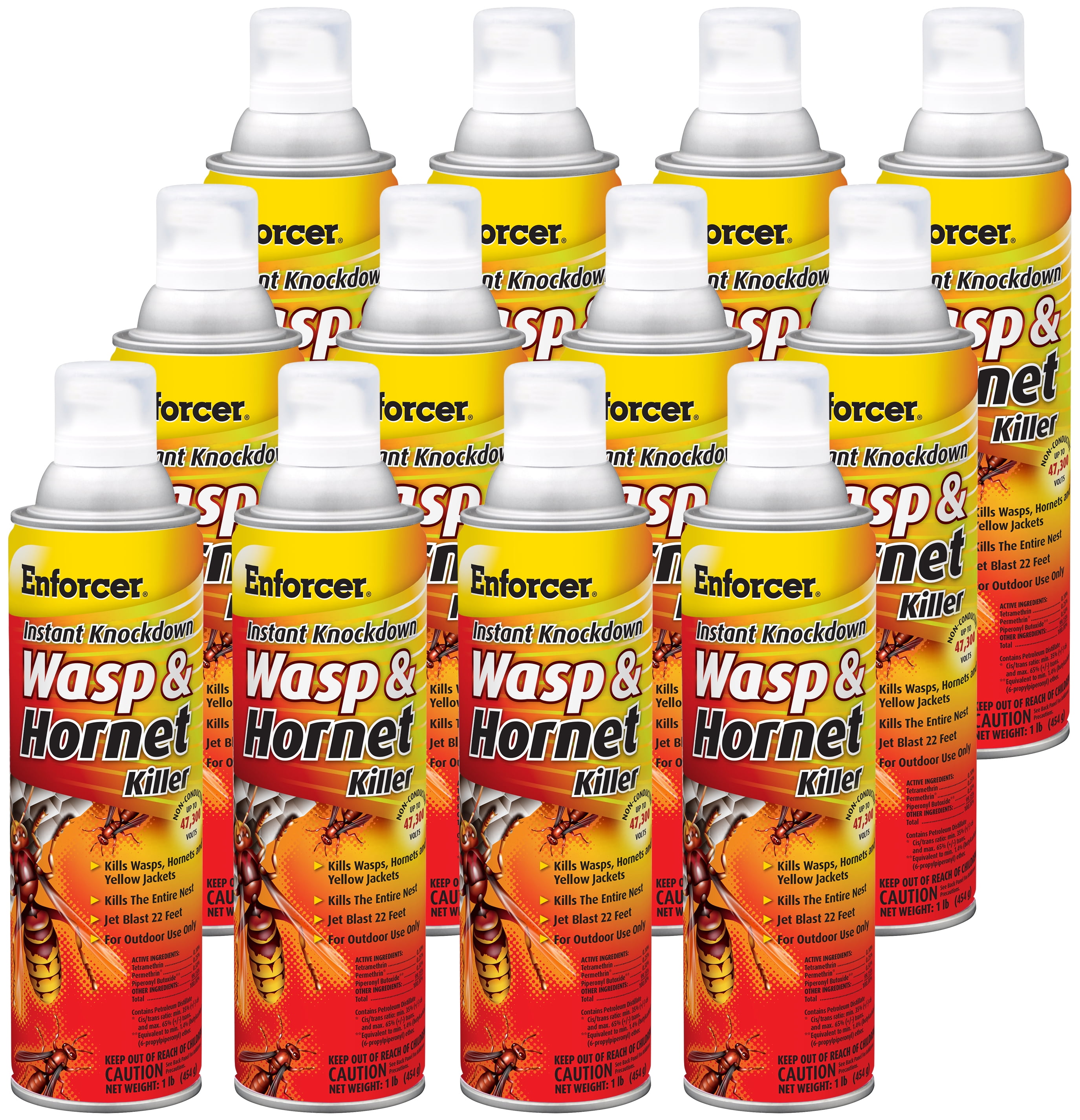 Zep Wasp and Hornet Killer Spray, 16 oz Case of 12, Kills Wasps, Yellow ...