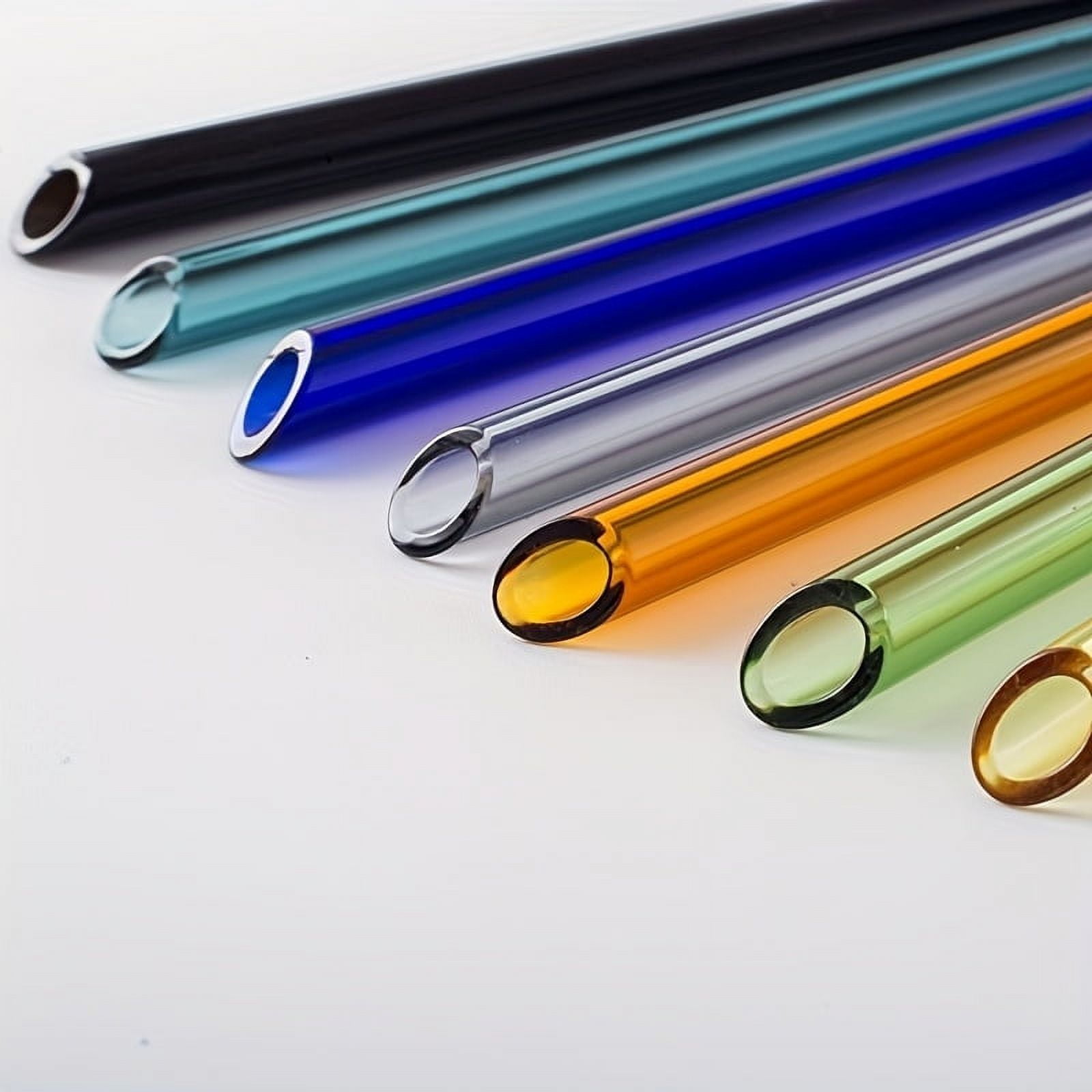 Enfourclass Heat Resistant Glass Straws, Transparent Straight Tube, 10 ...