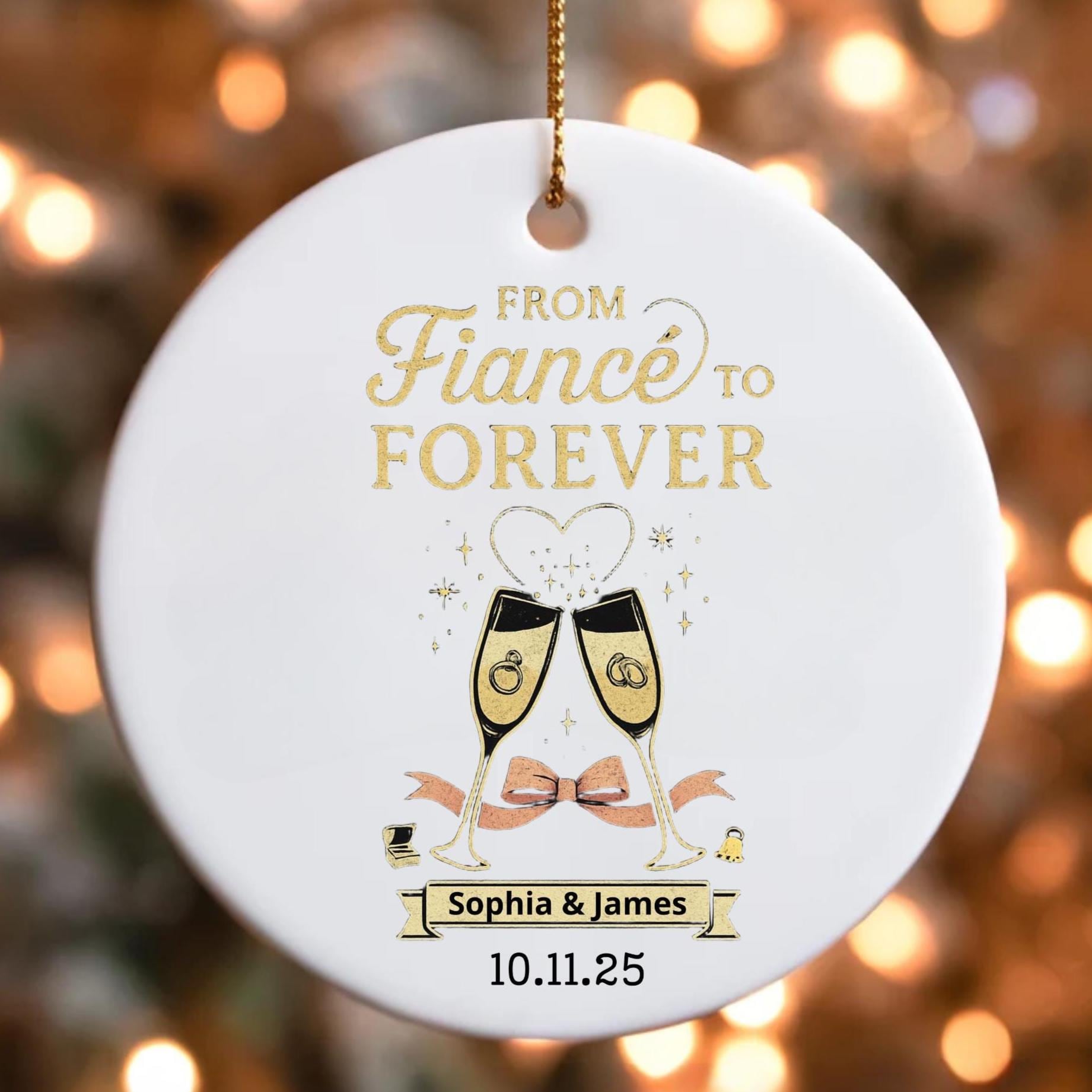 Engaged Ornament Personalized 2025, “From Fiancé to Forever” Custom ...