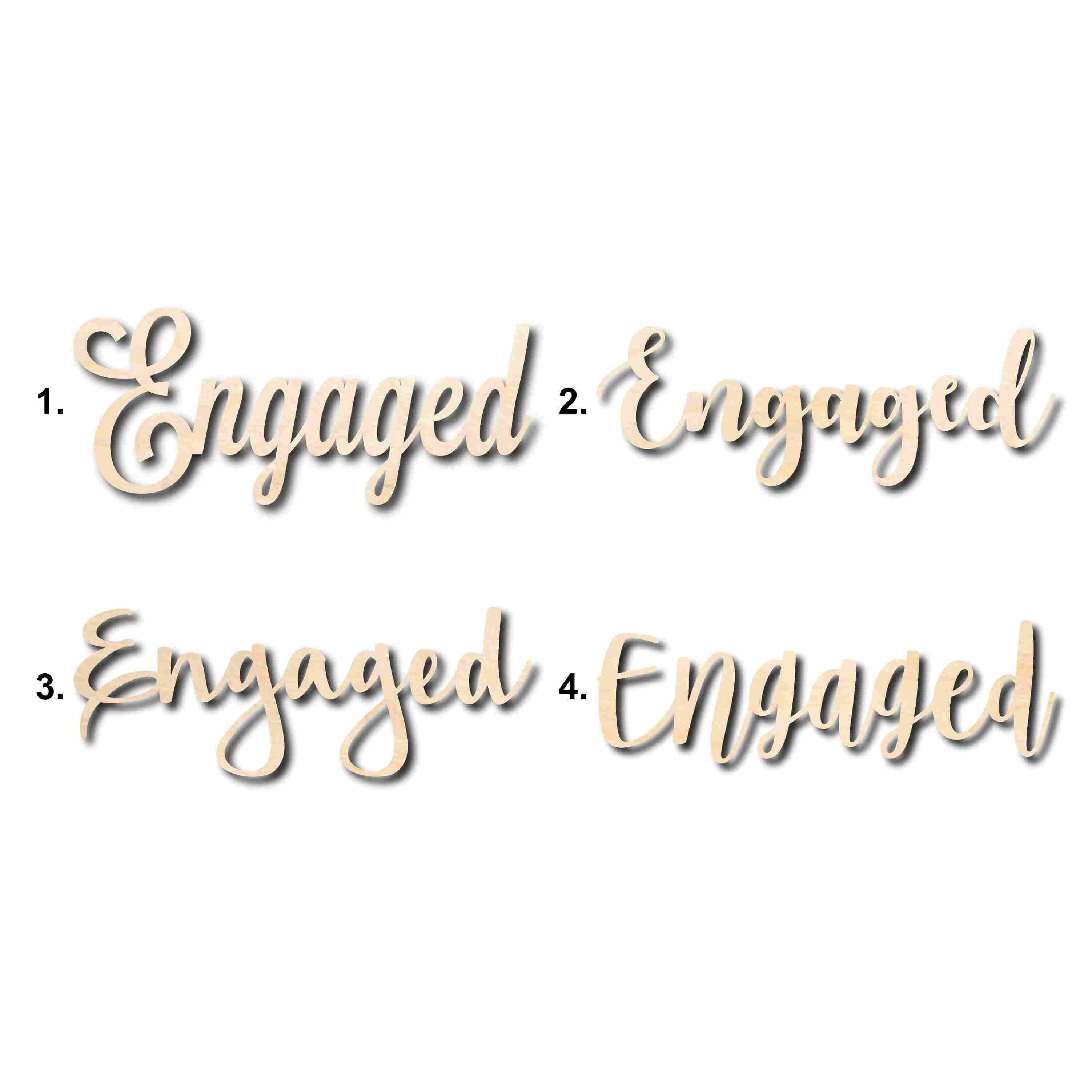 Engaged Sign Unfinished Wood Cutout Home Decor DIY Option 3- 24" Wide ...