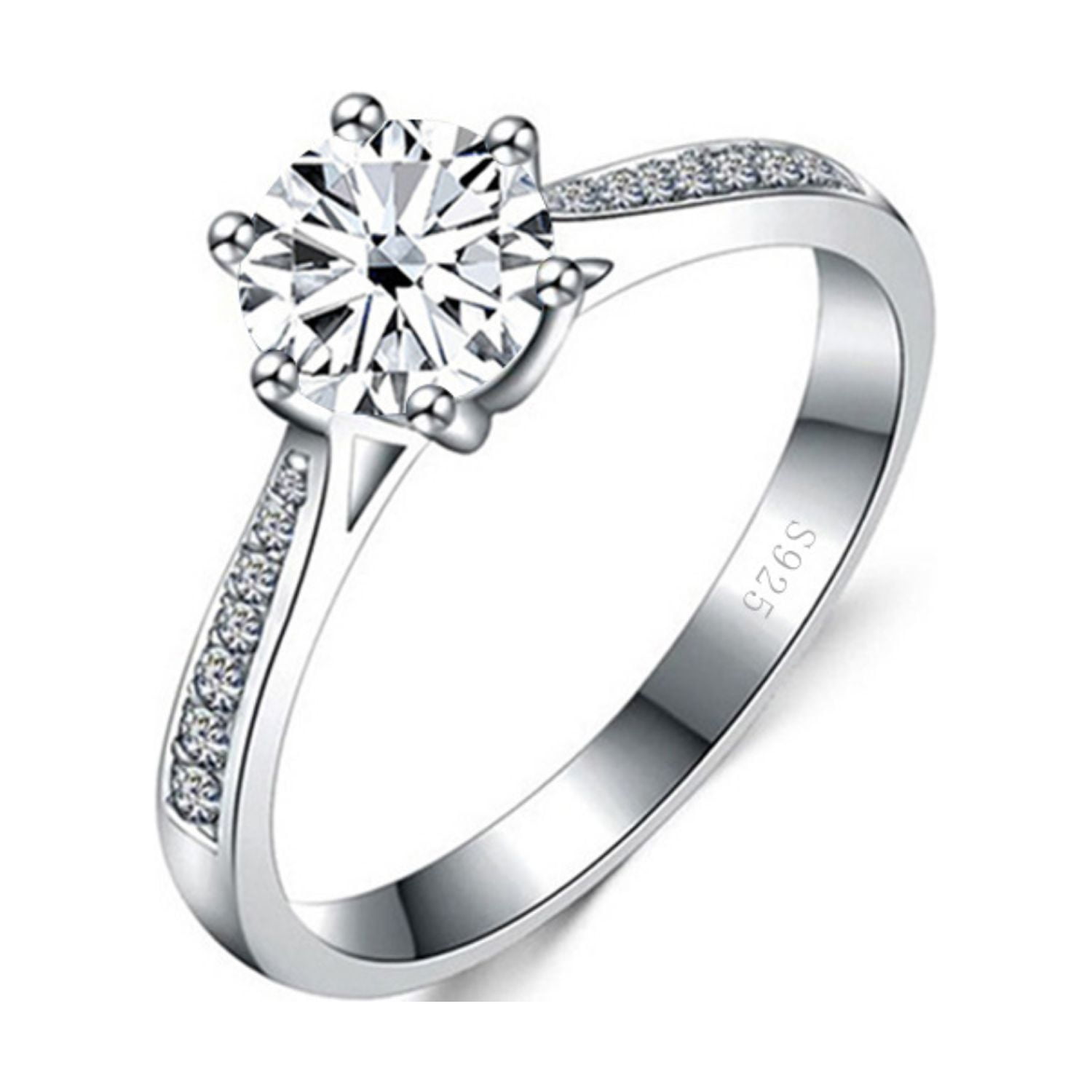 Engagement Anniversary Wedding Rings for Women 1 ct D Color VVS1 ...