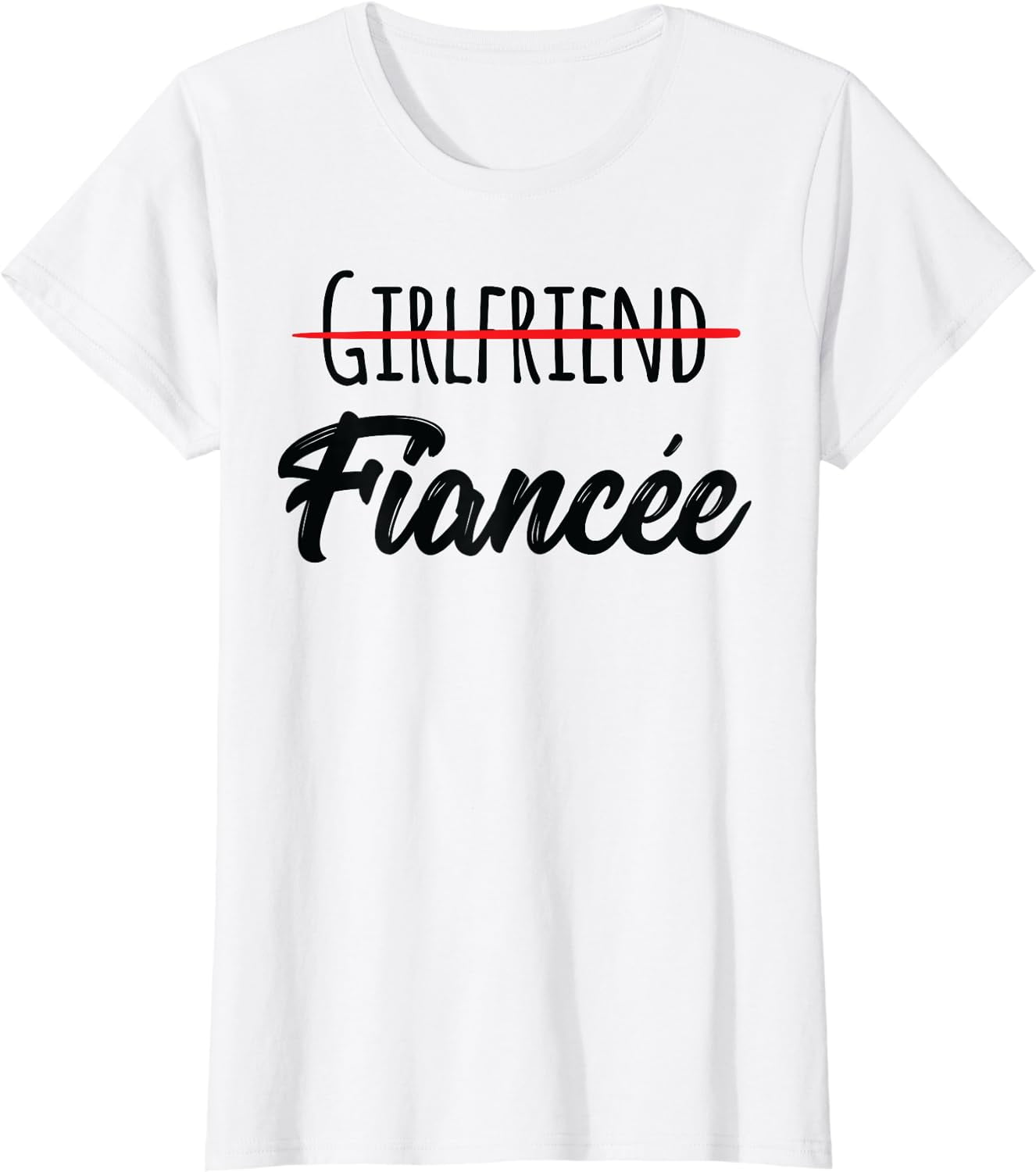 Engagement Announcement Shirt Couples Girlfriend Fiancee T-Shirt ...