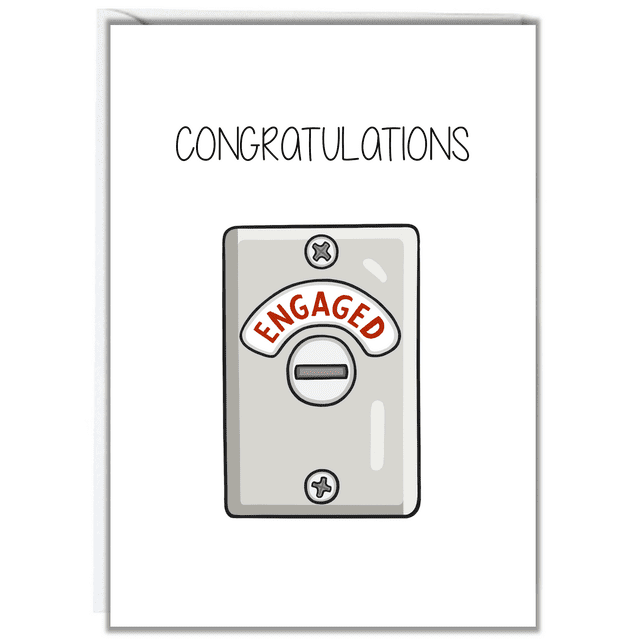 Engagement Congratulations Card – Fun "ENGAGED" Light Switch Design ...