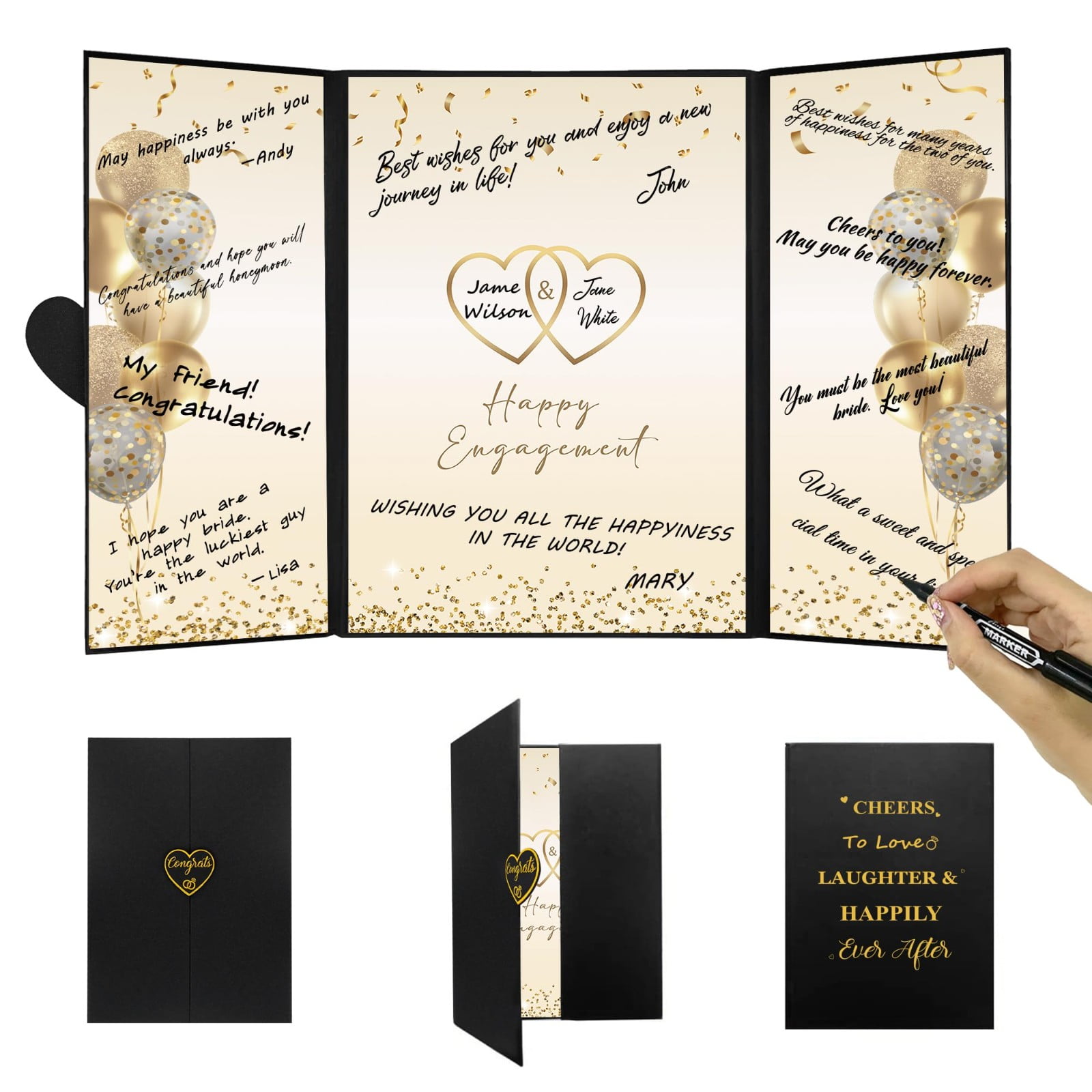 Engagement Decorations Happy Engagement Alternative Guest Book Just ...