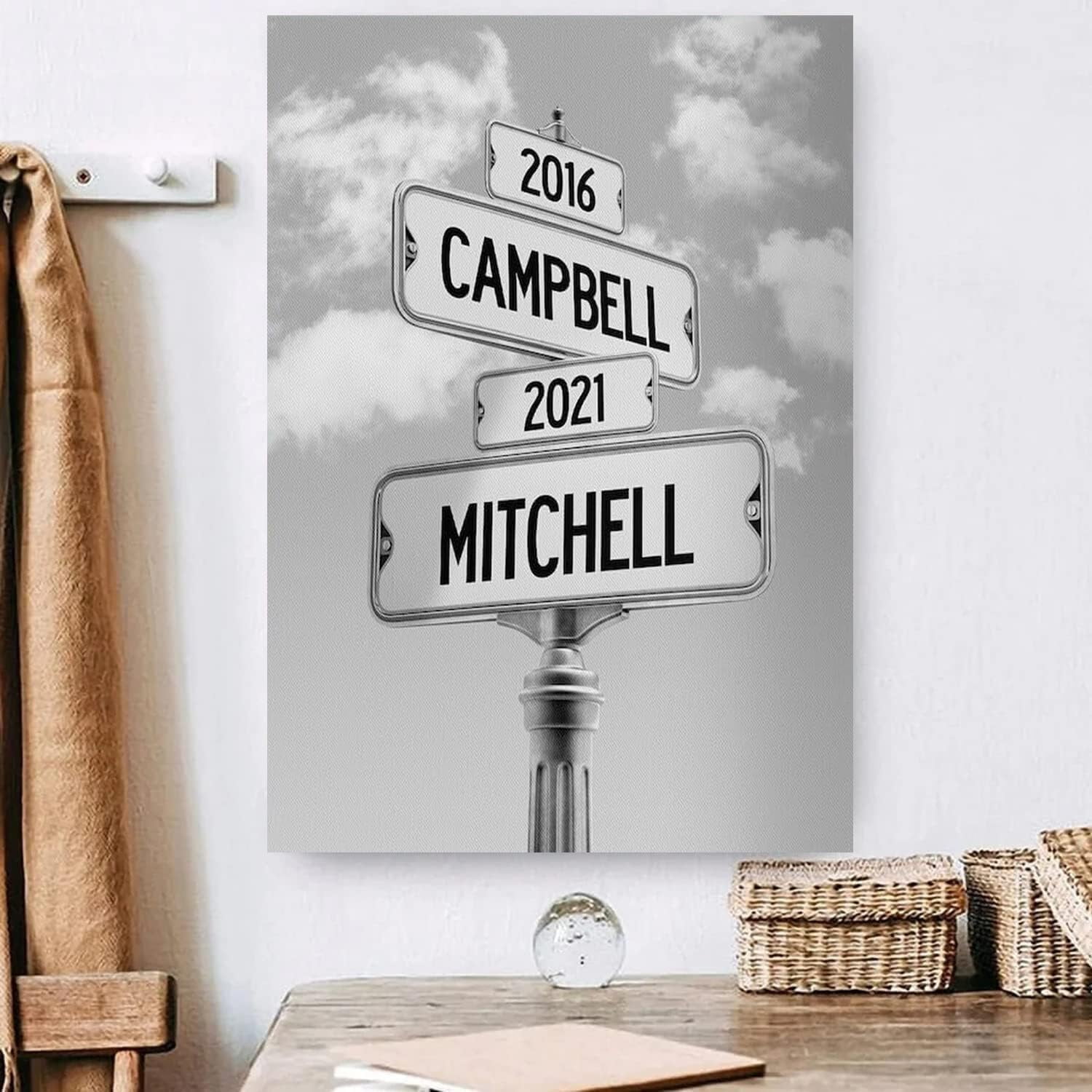 Engagement Gift for Couple Personalized, Wedding Road Signs with Dates ...