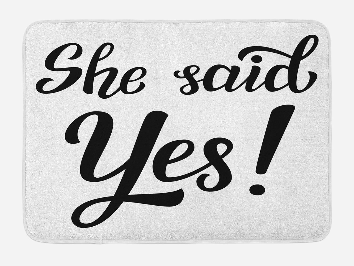 Engagement Party Bath Mat, She Said Yes Words in Bold Hand Written ...