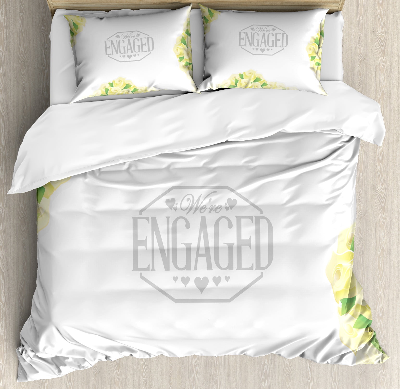 Engagement Party Duvet Cover Set, We Are Engaged Announcement with ...