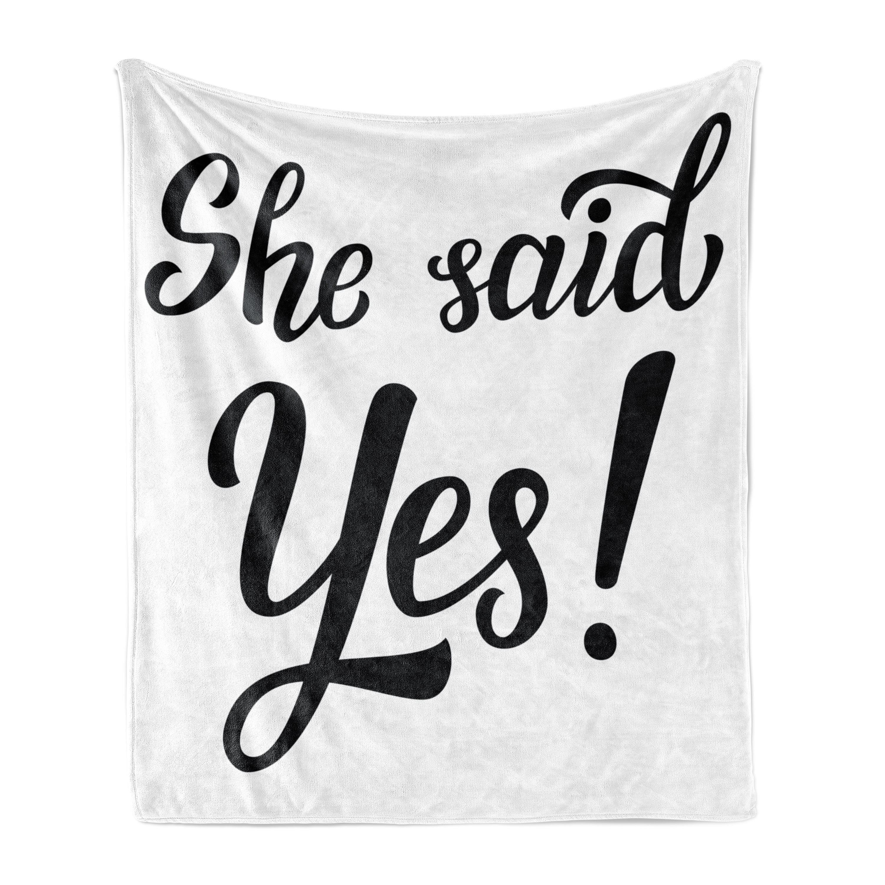 Engagement Party Soft Flannel Fleece Throw Blanket, She Said Yes Words ...