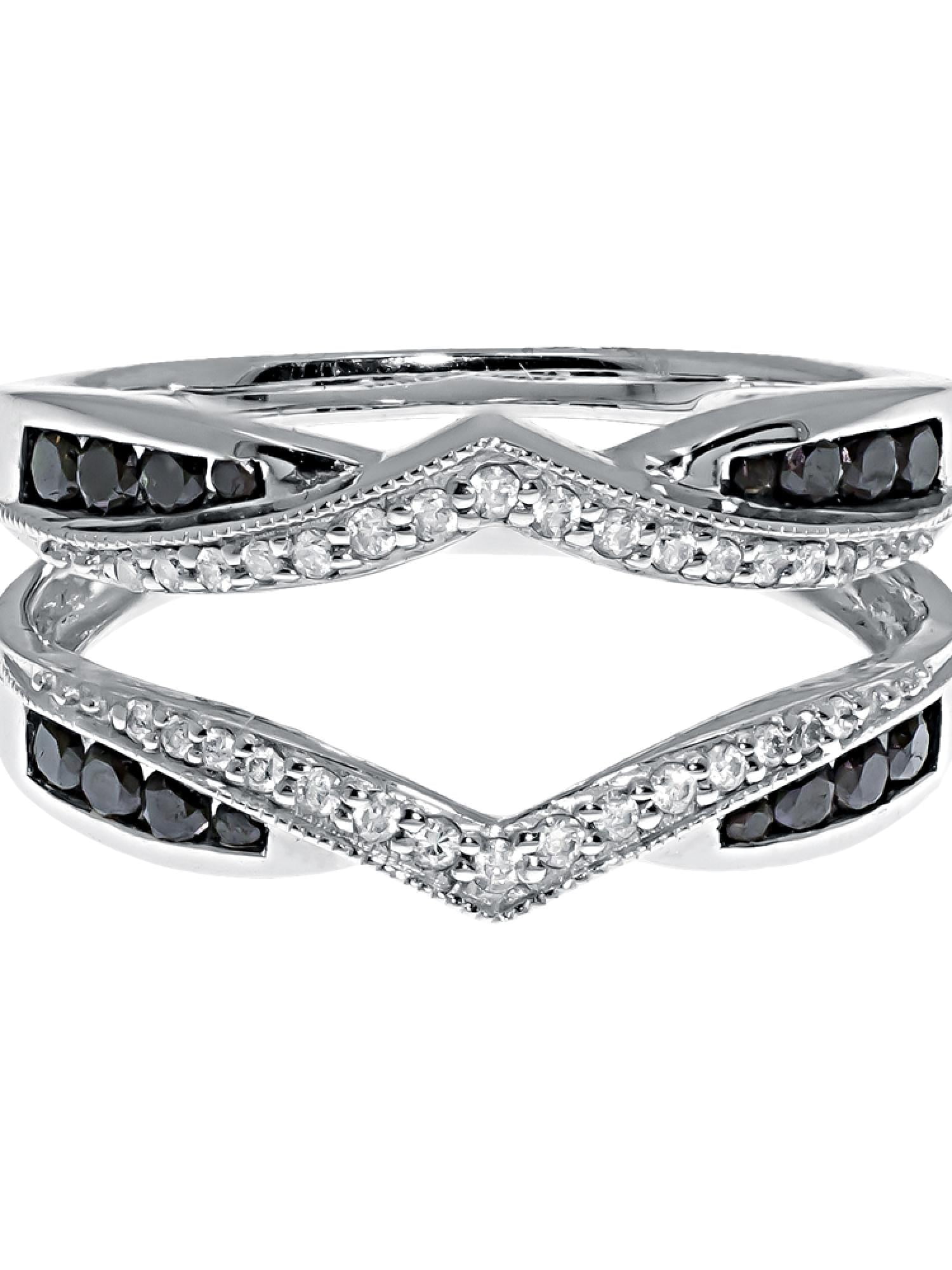 Engagement Ring Enhancer/Jacket in White Gold with Black and White ...