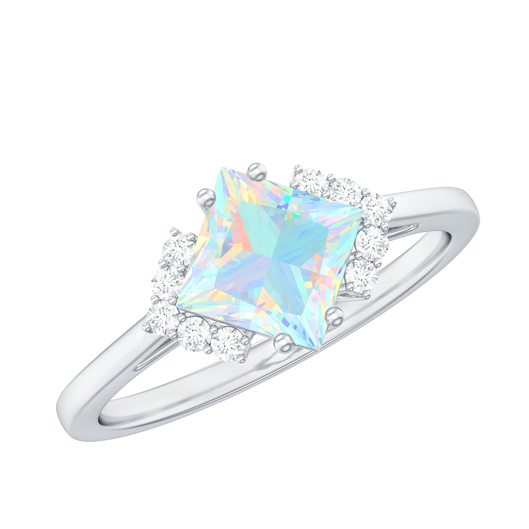Rosec Jewels Engagement Ring - Ethiopian Opal Ring with Diamond for ...