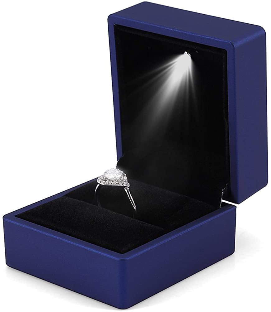 Engagement Ring LED Light Ring Box Jewelry Gift Box - Walmart.com