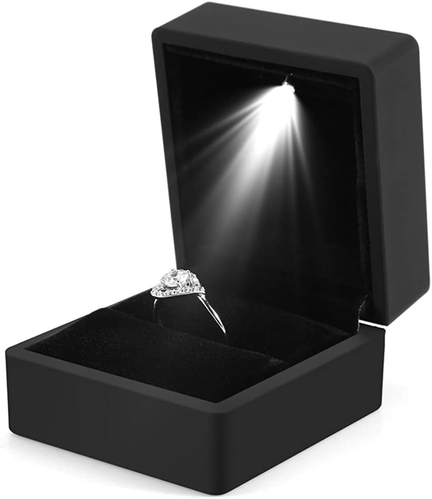 Engagement Ring LED Light Ring Box Jewelry Gift Box - Walmart.com