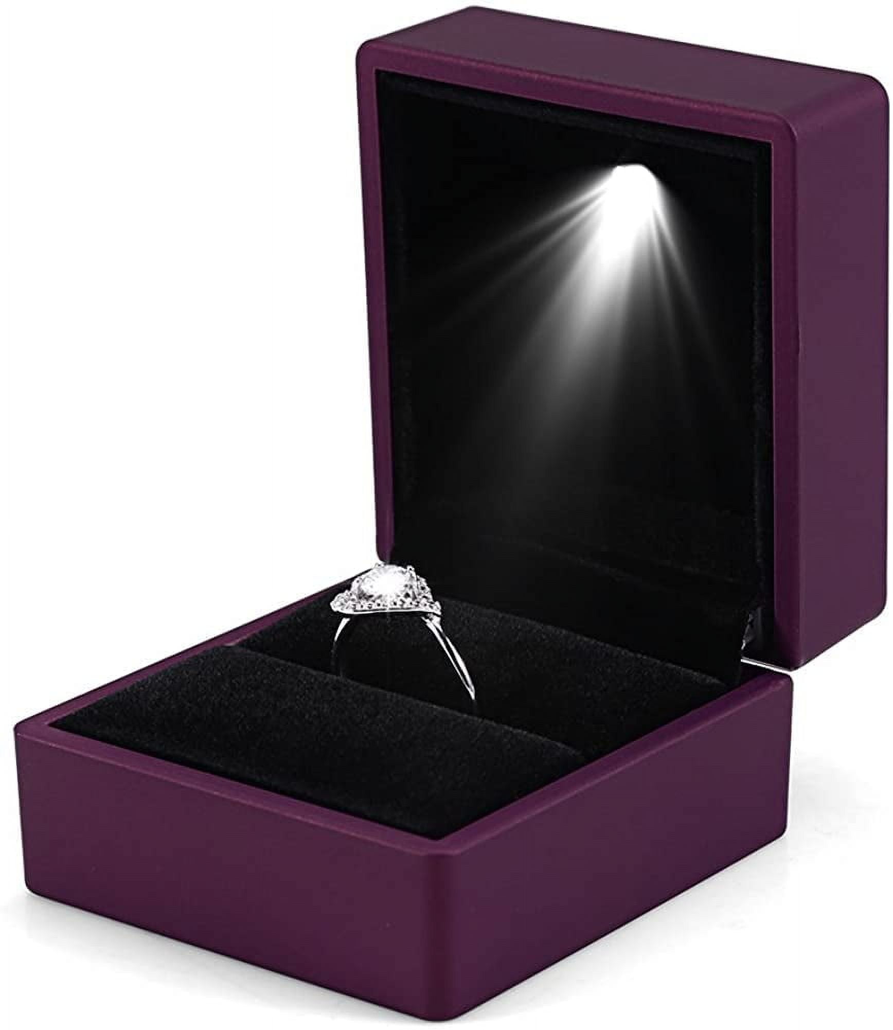 Engagement Ring LED Light Ring Box Jewelry Gift Box - Walmart.com