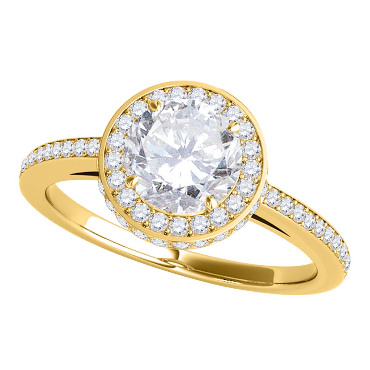 Engagement Rings for Women 1 Carat Halo Wedding Engagement Diamond Ring ...