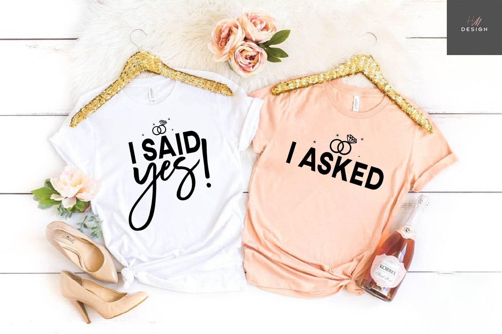Engagement Shirt,I Asked, I Said Yes Shirt, Engagement Proposal ...
