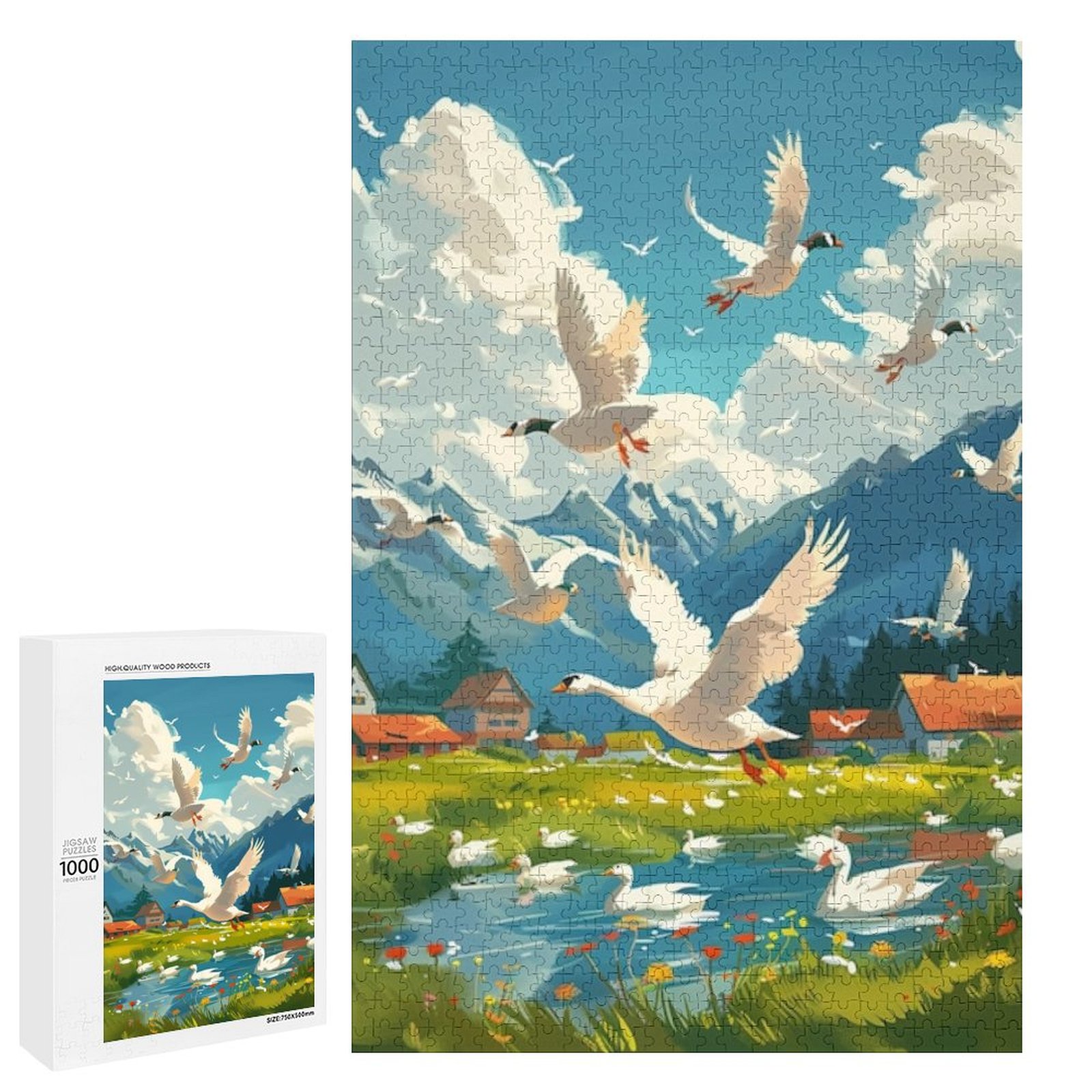 Engaging 1000 Piece Bird Puzzle for Families, Challenging Game Night ...