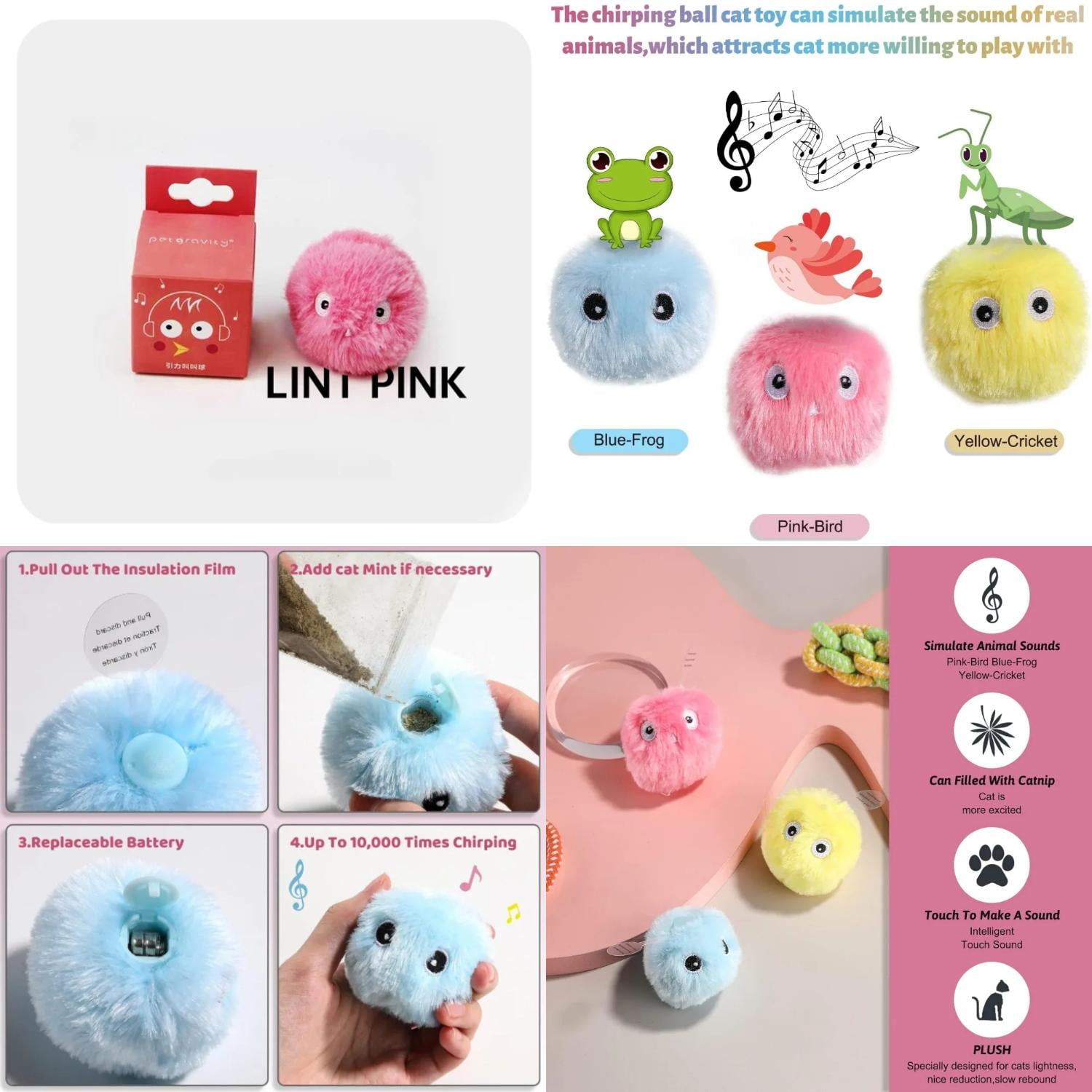 Engaging and Stimulating Fun Cat Toy Balls - Automatic Rolling Pet Toy ...