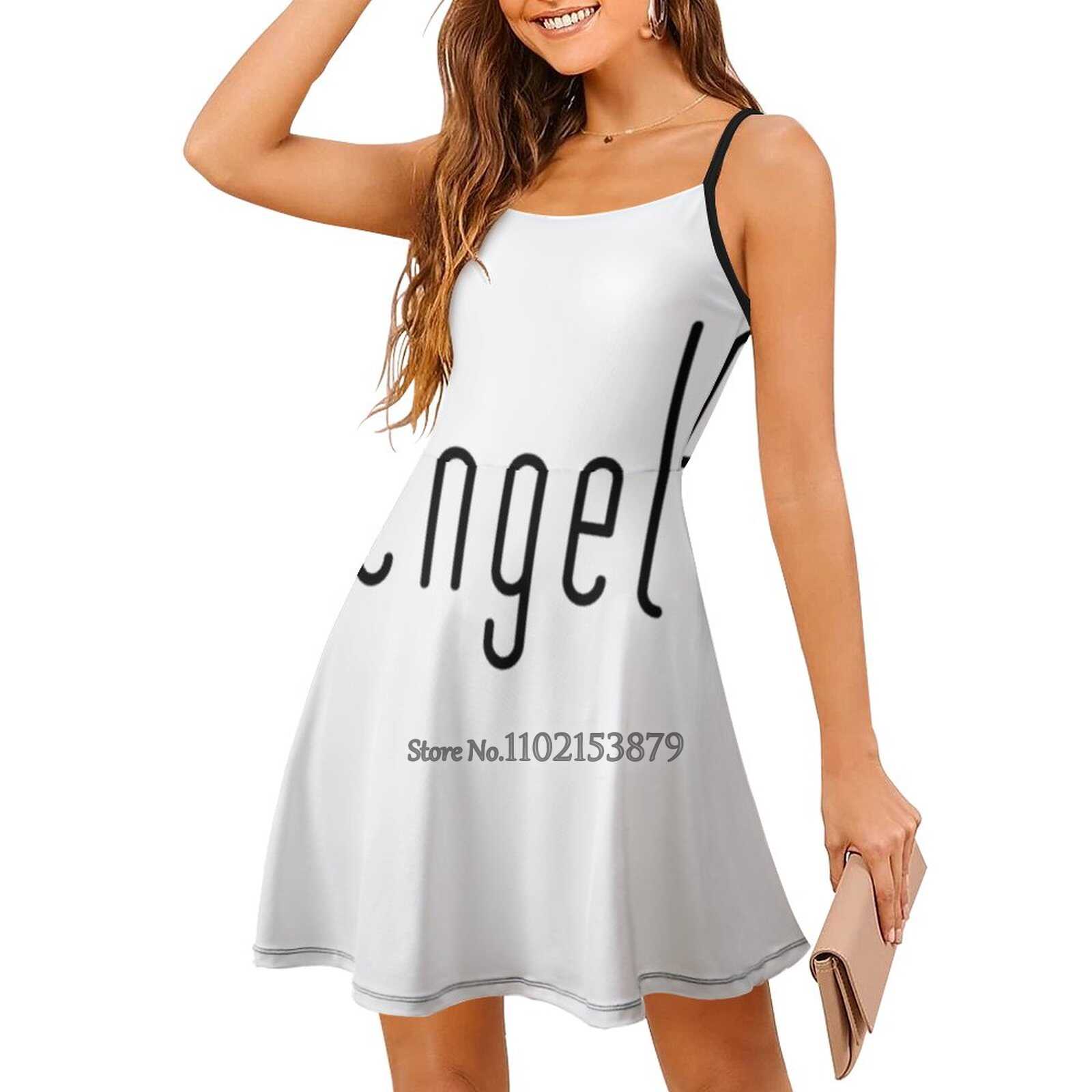 Engel ( Black Text ) Square Neck Dress Back Lacing Backless Dress ...