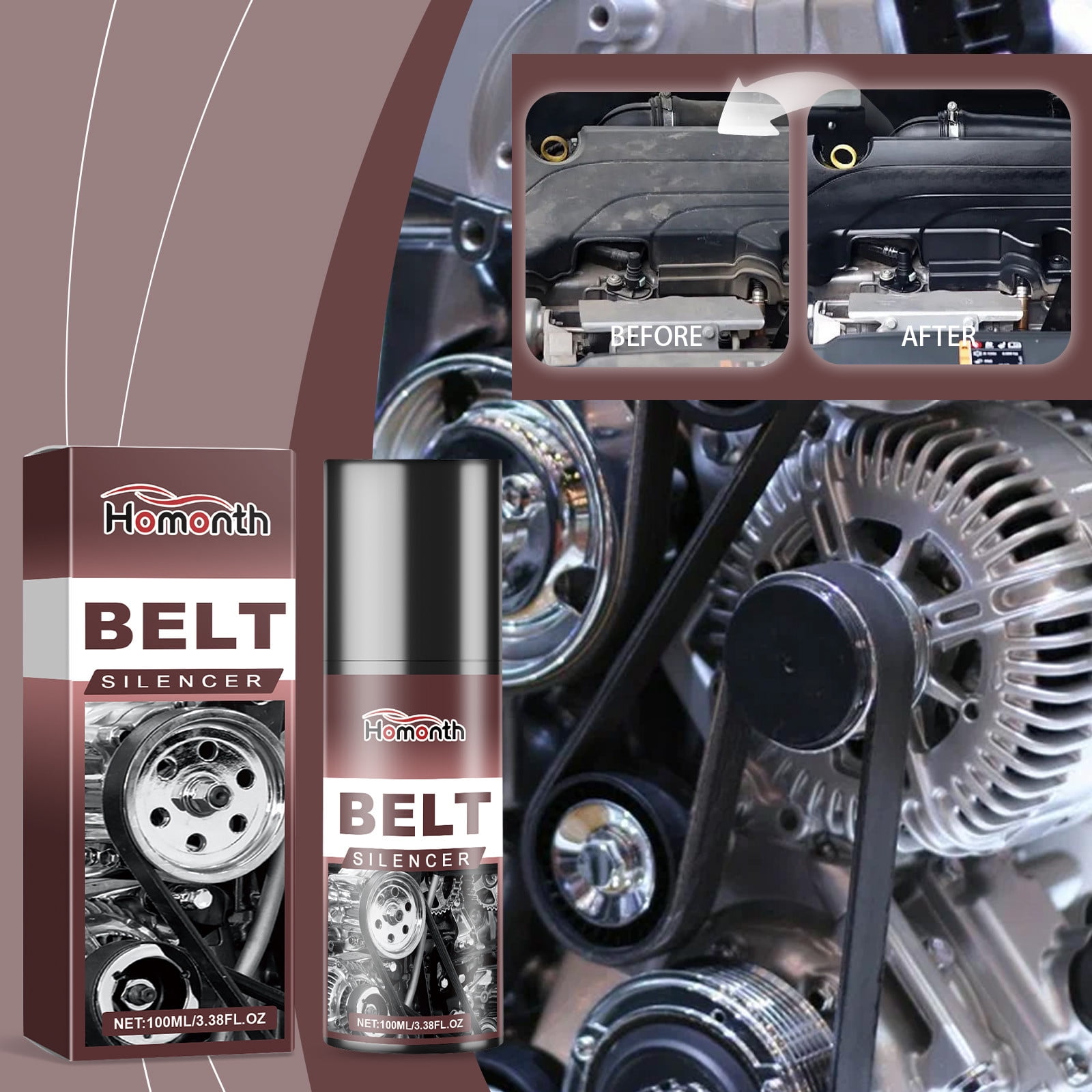 Engine Belt Conditioner & Lubricant Spray for Cars | Reduces Squeal ...