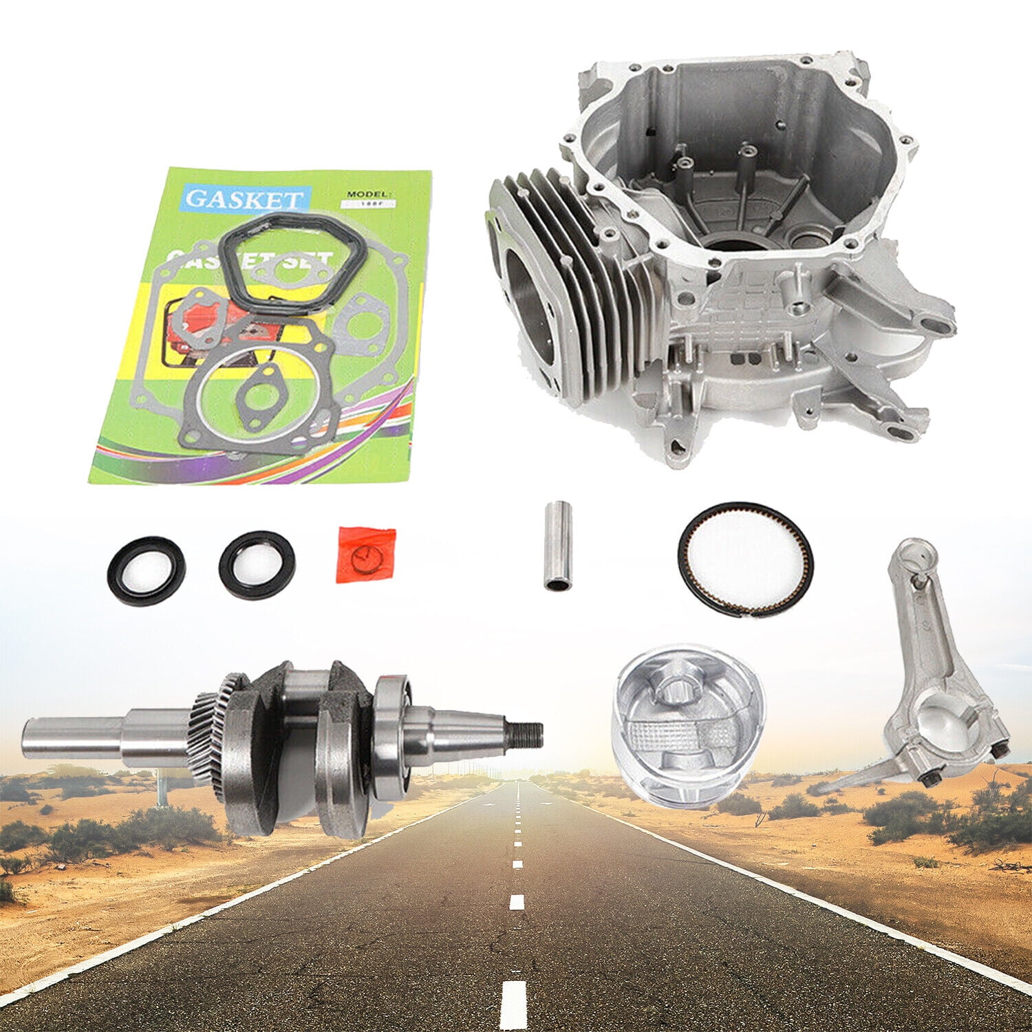 Engine Block for Honda GX390 Crankshaft Piston Ring Rod & Gaskets ...
