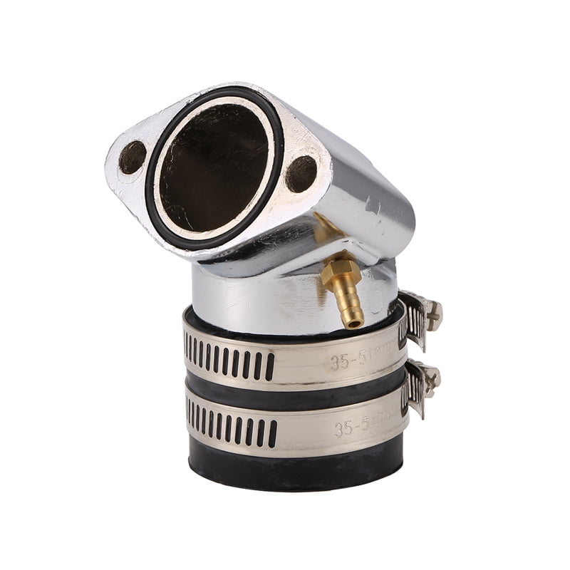Engine Carburetor Aluminum Alloy Angled Adapter Inlet Intake Manifold ...