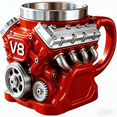 Engine Coffee Mug, Retro Engine Coffee Mug V8/V6 Stainless Steel Cup ...