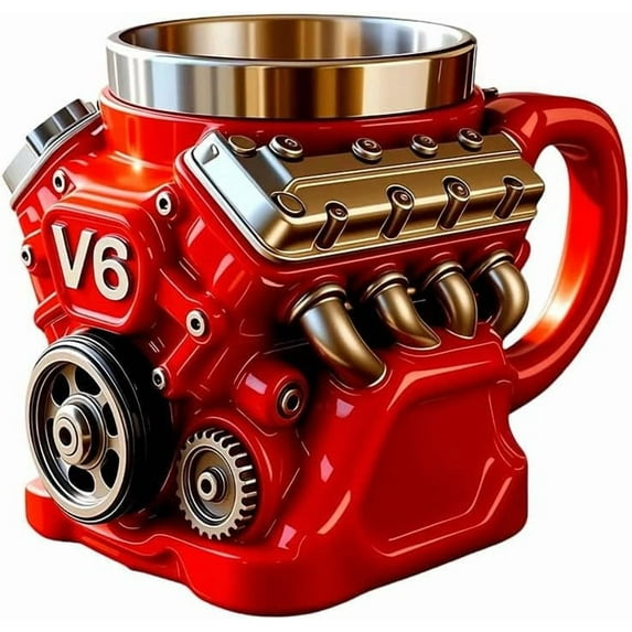 Engine Coffee Mug, Retro Engine Coffee Mug V8/V6 Stainless Steel Cup ...