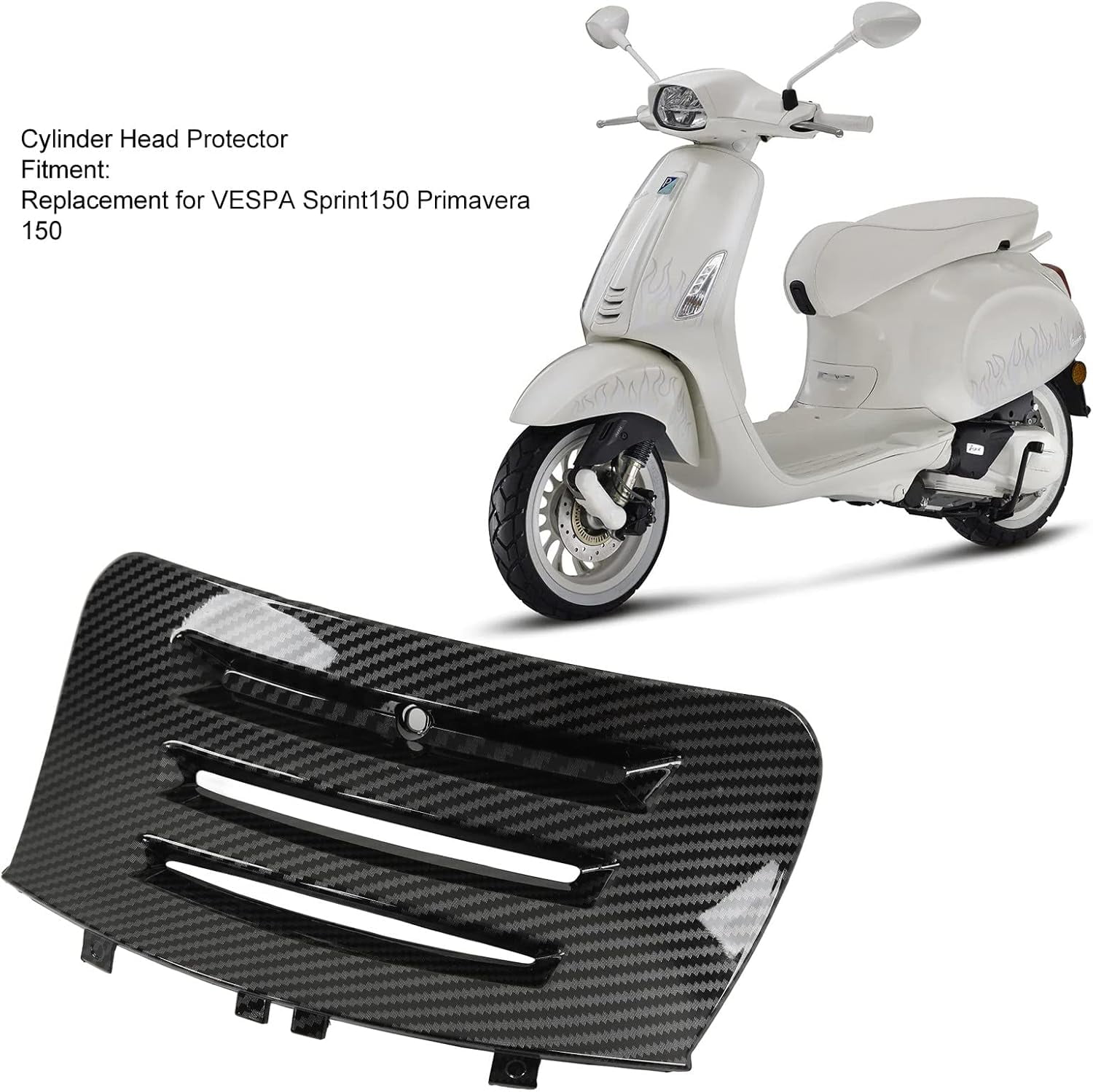 Engine Cylinder Head Protector, Carbon Motorcycle Gloss Carbon Fiber ...