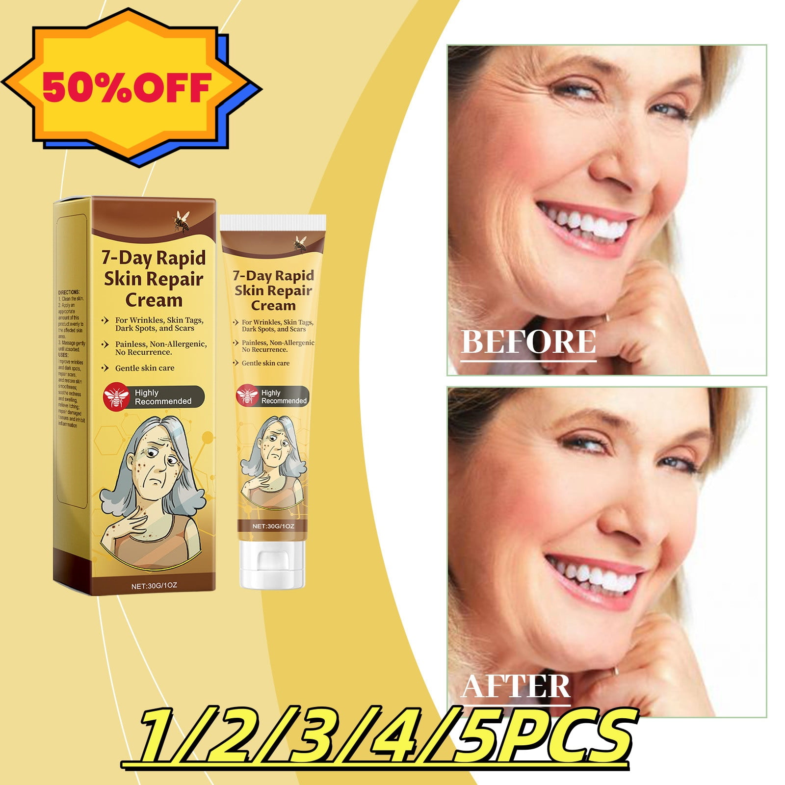 7-Day Rapid Skin Repair Cream,Anti-Wrinkle Firming Cream,Soothing Cream ...