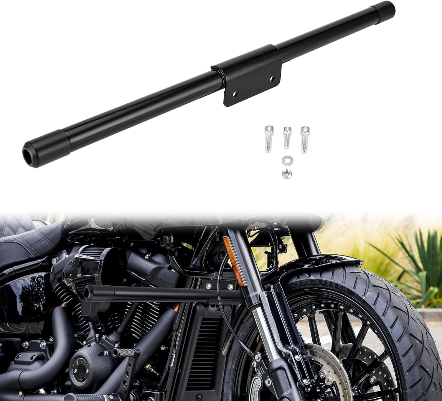 Engine Guard Front Flat-Out Highway Crash Bar Compatible with Harley ...