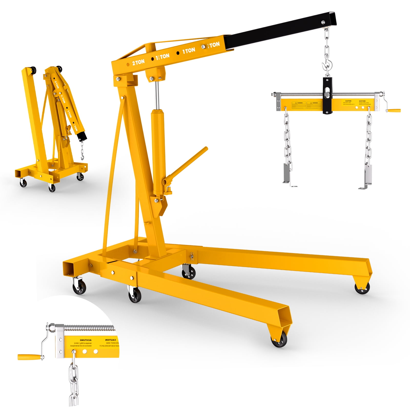 Engine Hoist, 2 Ton Folding Hydraulic Engine Lifter, Cherry Picker ...