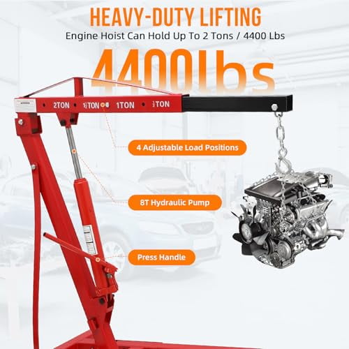 Engine Hoist Heavy Duty Cherry Picker Engine Hoist 2 Ton 4400 LBS ...