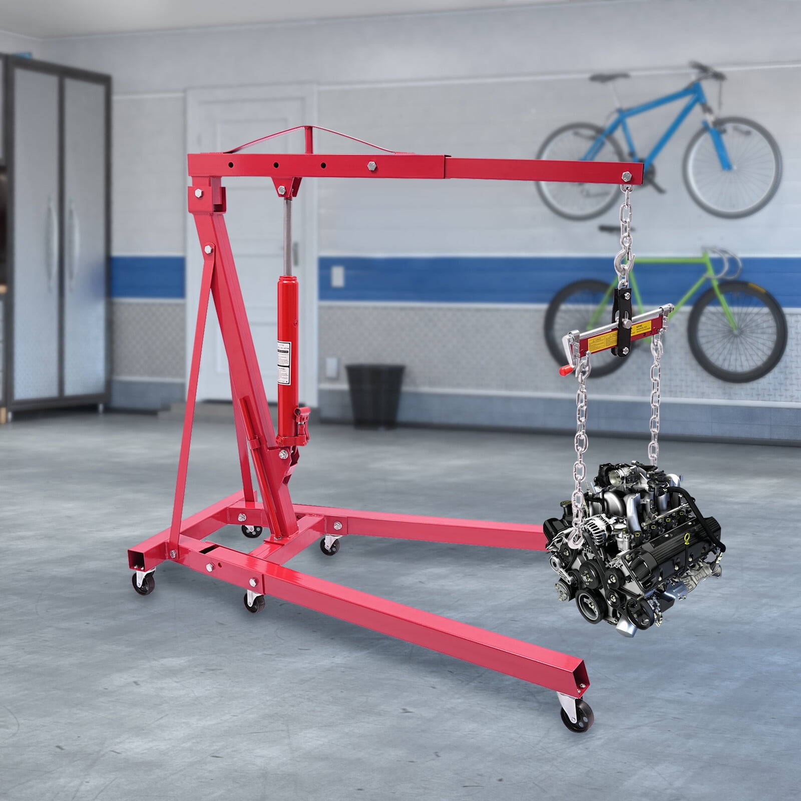 Engine Hoist & Leveler Cherry Picker Folding Hydraulic Crane Lift Tools ...