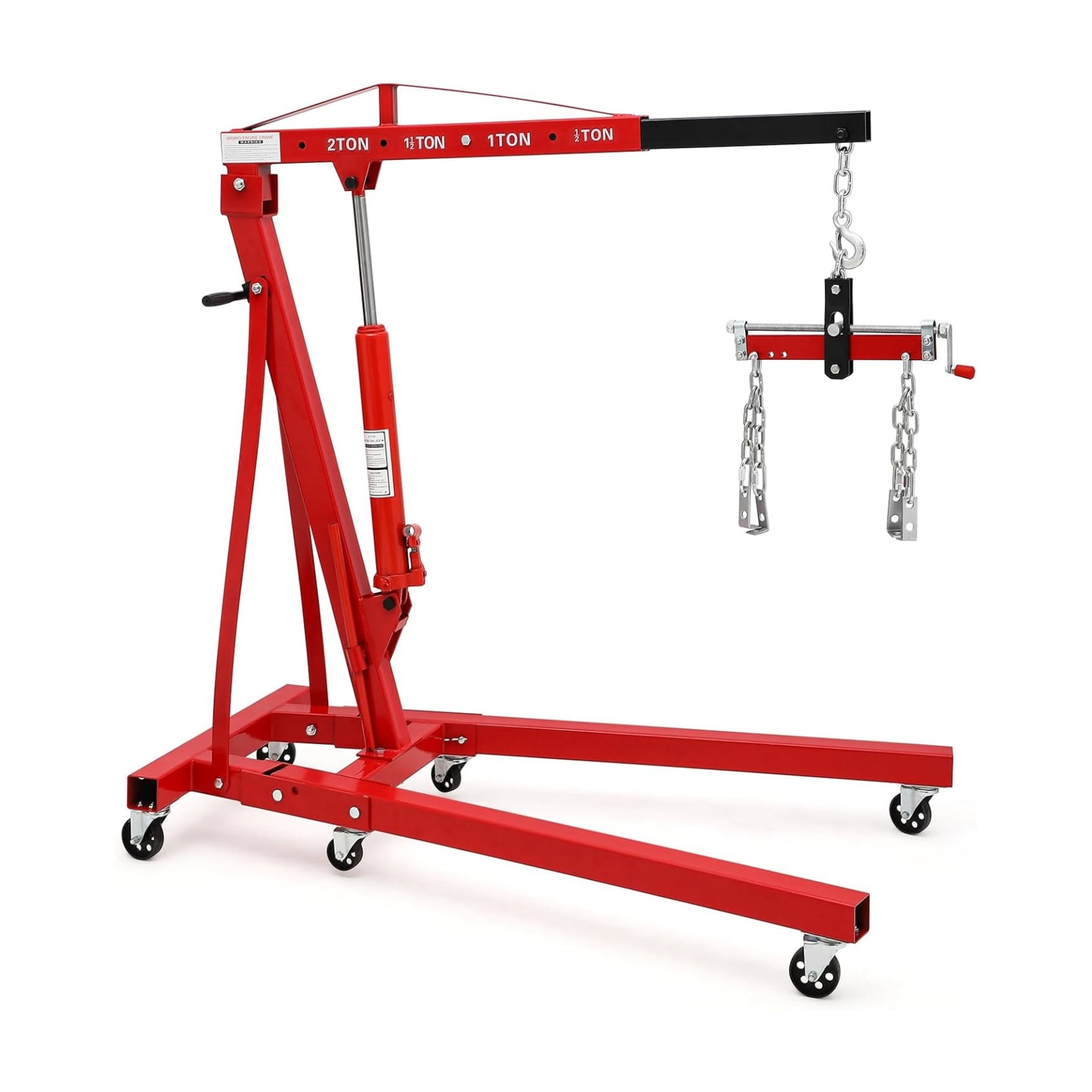 Engine Hoist with Lever, 2 Ton Folding Cherry Picker Shop Crane Hoist ...