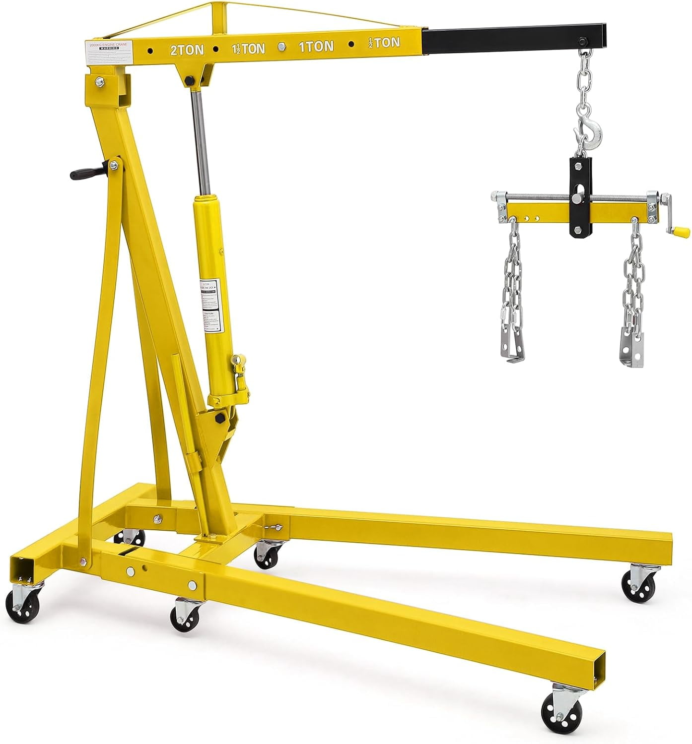 Engine Hoist with Lever, 2 Ton Folding Cherry Picker, 4000LBS Heavy ...